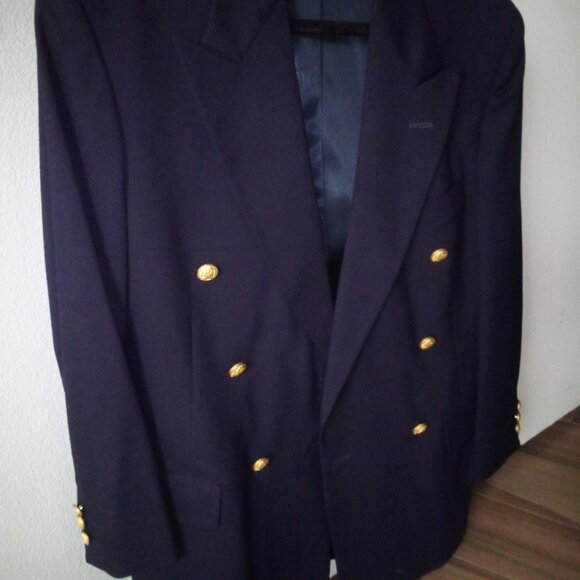 Barron Square | Suits & Blazers | Barron Square Navy Wool Double ...